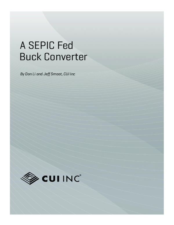 (PDF) A SEPIC fed buck converter