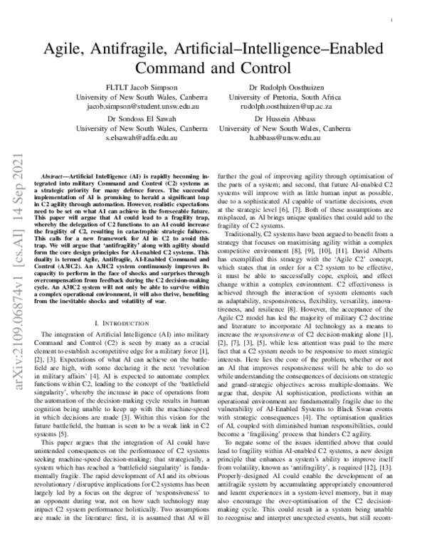 (PDF) Agile, Antifragile, Artificial-Intelligence-Enabled, Command and Control