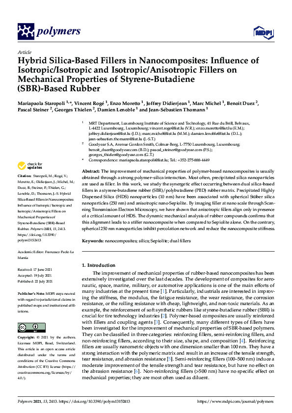(PDF) Hybrid Silica-Based Fillers in Nanocomposites: Influence of ...