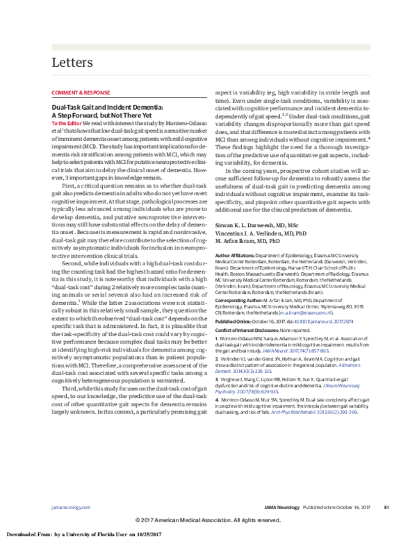 (PDF) Dual-Task Gait and Incident Dementia