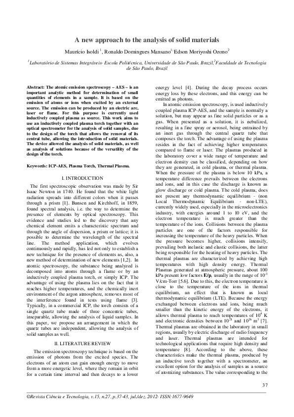 (PDF) A new approach to the analysis of solid materials