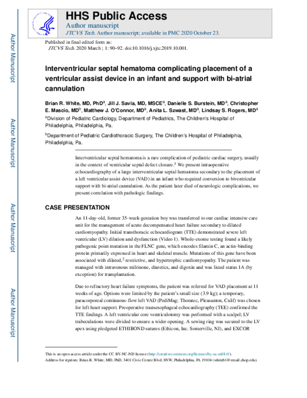 (PDF) Interventricular septal hematoma complicating placement of a ...