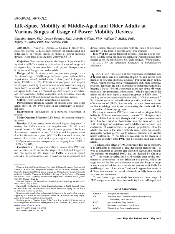 (PDF) Life-Space Mobility of Middle-Aged and Older Adults at Various ...