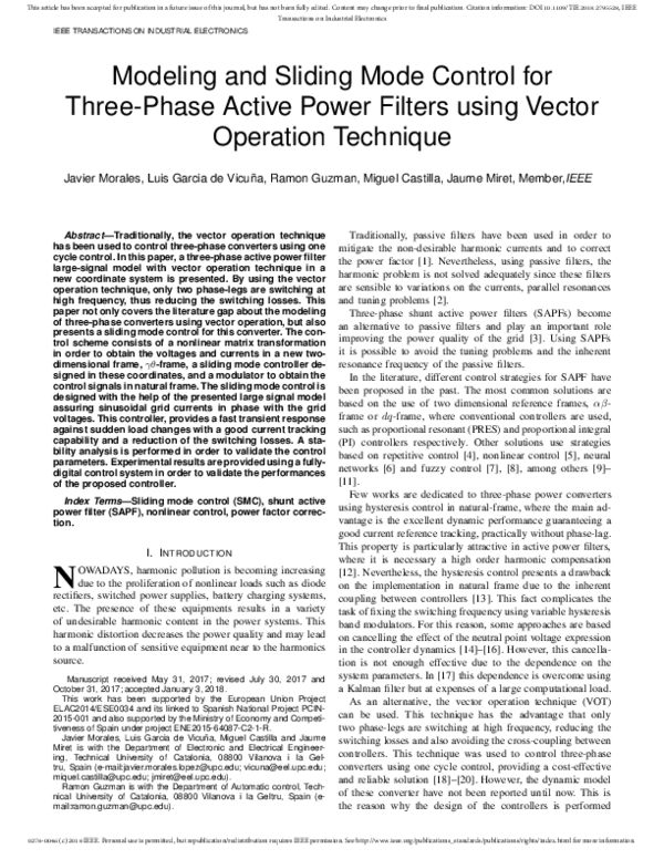(PDF) Modeling and Sliding Mode Control for Three-Phase Active Power ...