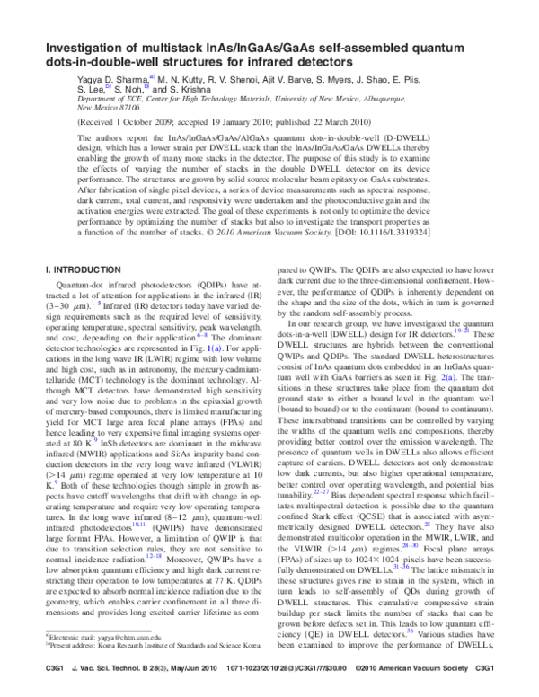 (PDF) Investigation of multistack InAs/InGaAs/GaAs self-assembled ...