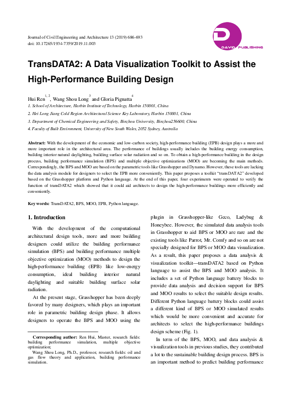 (PDF) TransDATA2: A Data Visualization Toolkit to Assist the High-Performance Building Design