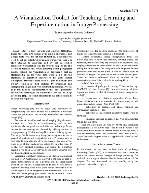 (PDF) A Visualization Toolkit for Teaching, Learning and ...