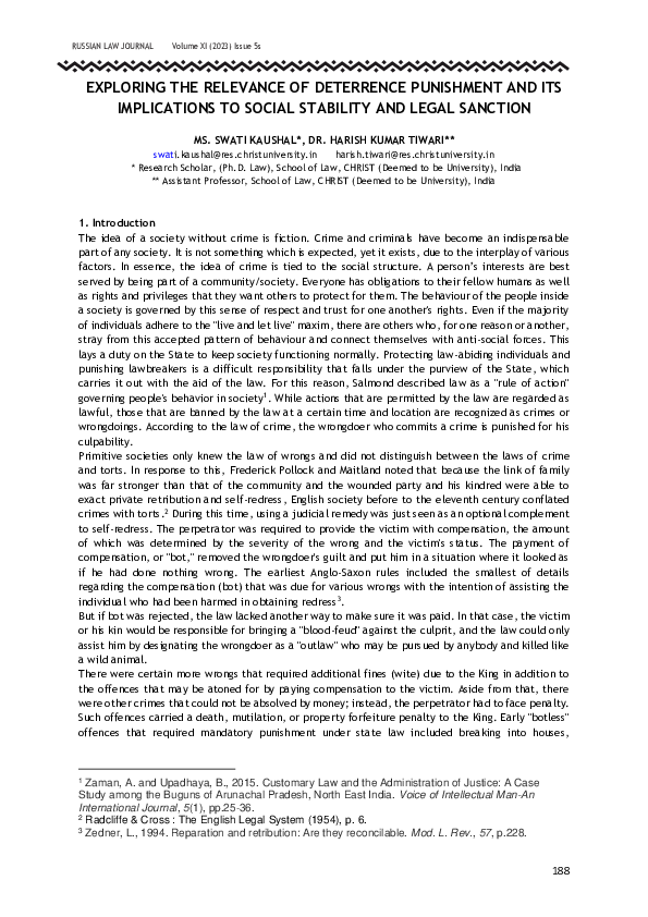 (PDF) Exploring the Relevance of Deterrence Punishment and Its ...