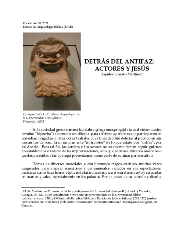 (PDF) ESTAMPAS BÍBLICAS - Detrás del Antifaz: actores y Jesús