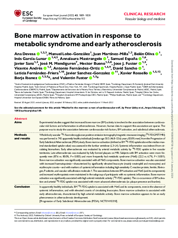 (PDF) Bone marrow activation in response to metabolic syndrome and ...