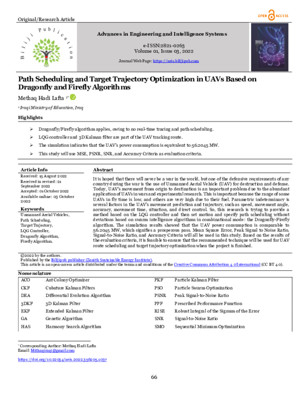 (PDF) Path Scheduling and Target Trajectory Optimization in UAVs based ...