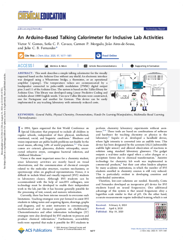 (PDF) An Arduino-Based Talking Calorimeter for Inclusive Lab Activities