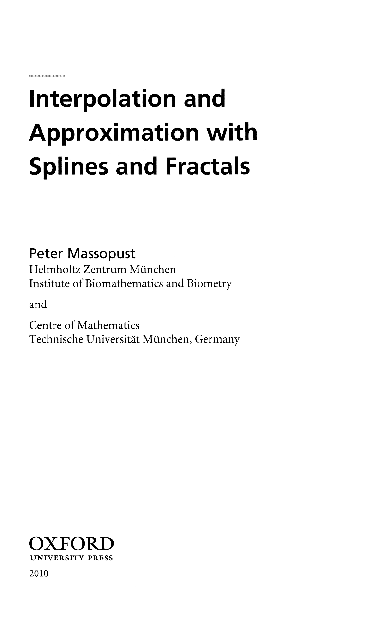 (PDF) Interpolation and approximation with splines and fractals
