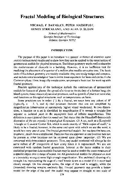 (PDF) Fractal Modeling of Biological Structures