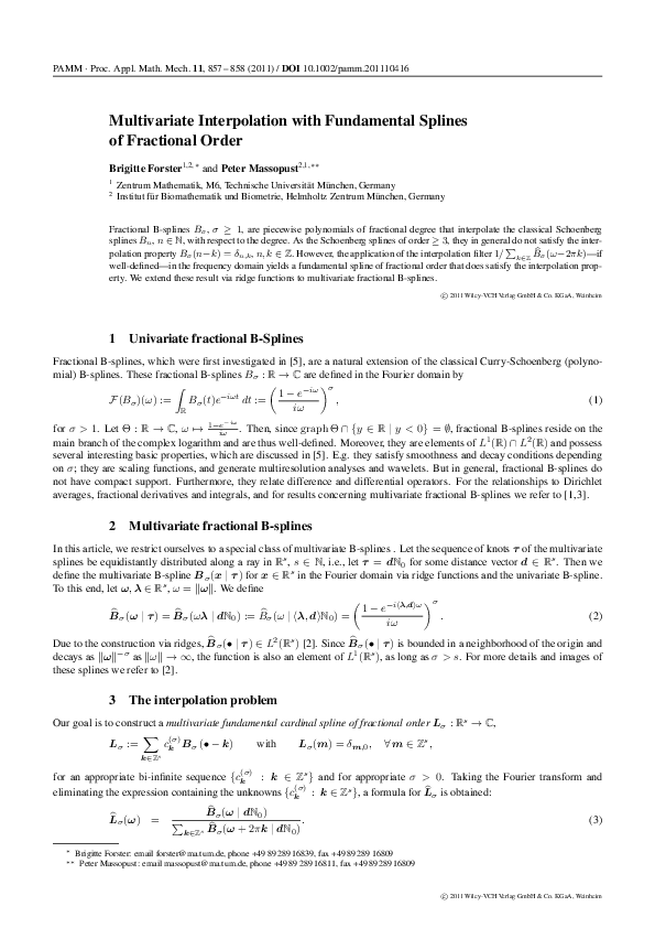 (PDF) Multivariate Interpolation with Fundamental Splines of Fractional ...