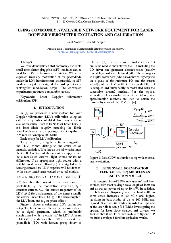 (PDF) Using Commonly Available Network Equipment for Laser Doppler ...