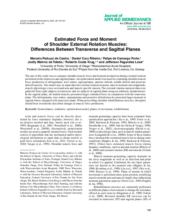 (PDF) Estimated Force and Moment of Shoulder External Rotation Muscles ...