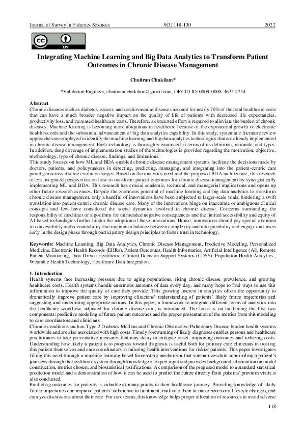 (PDF) Integrating Machine Learning and Big Data Analytics to Transform Patient Outcomes in ...