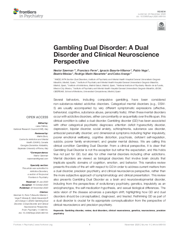 (PDF) Gambling Dual Disorder: A Dual Disorder and Clinical Neuroscience ...
