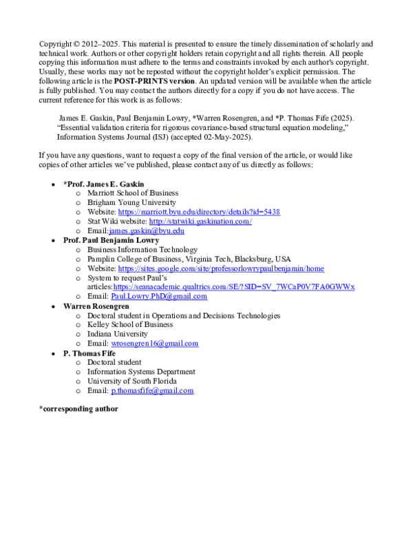 (PDF) (2025). "Essential Validation Criteria for Rigorous Covariance ...