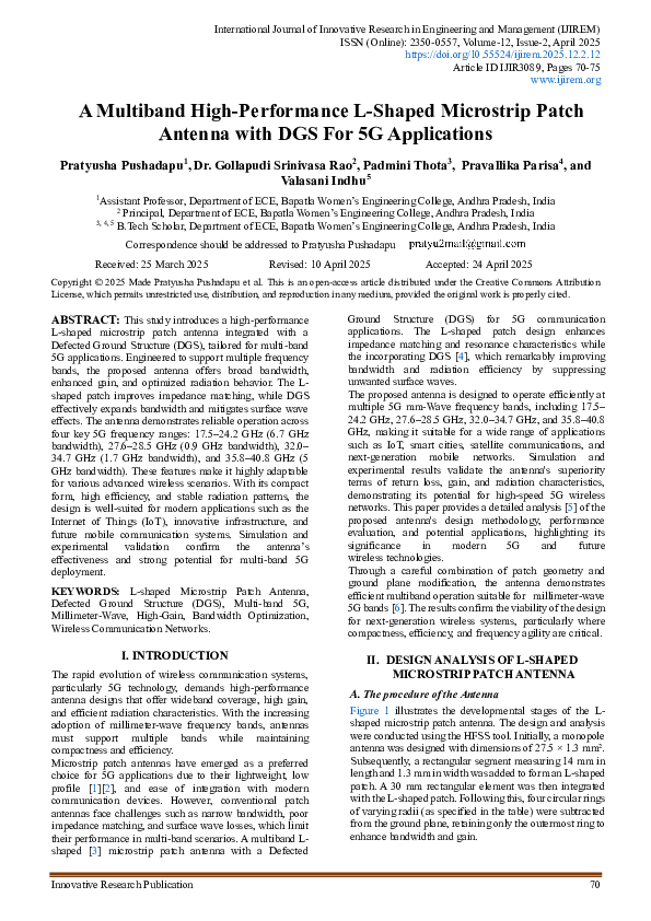 (PDF) A Multiband High-Performance L-Shaped Microstrip Patch Antenna ...