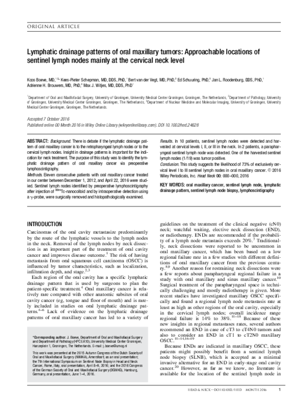 (PDF) Lymphatic drainage patterns of oral maxillary tumors ...