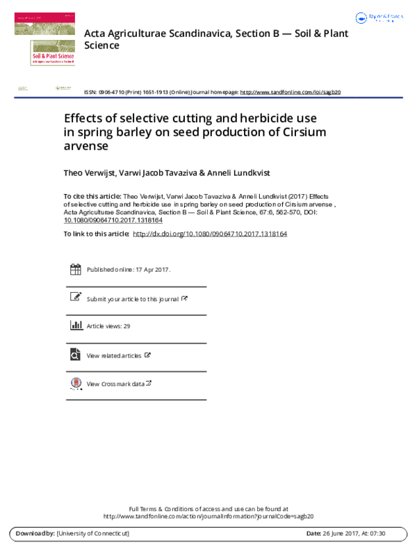 (PDF) Effects of selective cutting and herbicide use in spring barley ...
