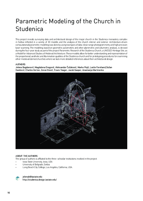 (PDF) Parametric Modeling of the Church in Studenica