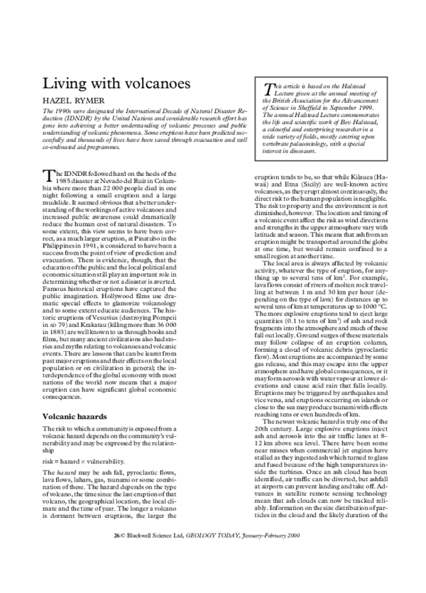 (PDF) Living with volcanoes