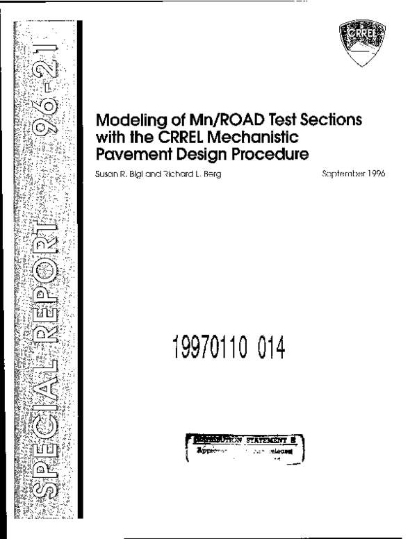 (PDF) Modeling of MN/Road Test Sections with the Crrel Mechanistic ...