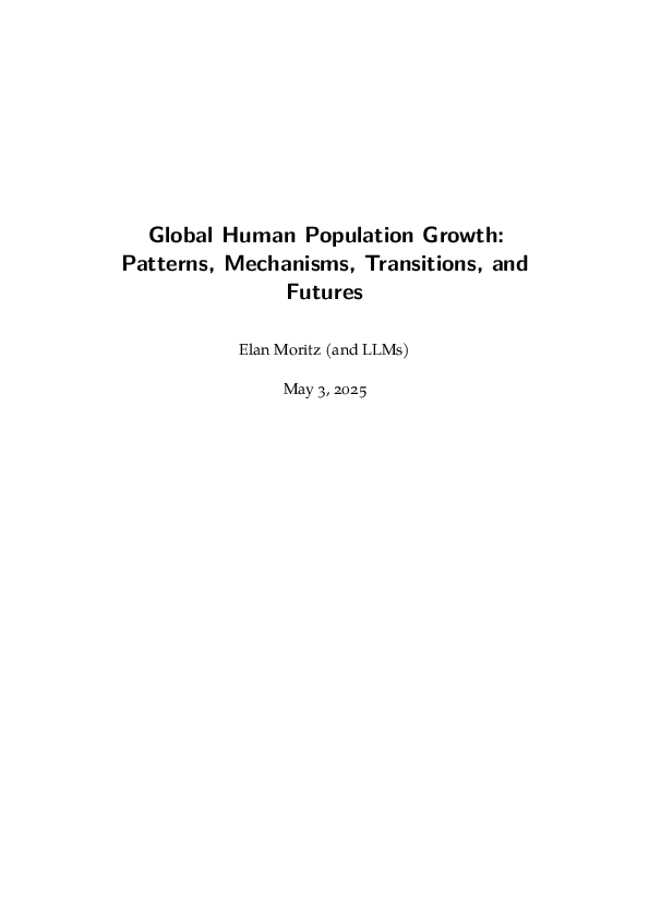 (PDF) Global Human Population Growth: Patterns, Mechanisms, Transitions ...