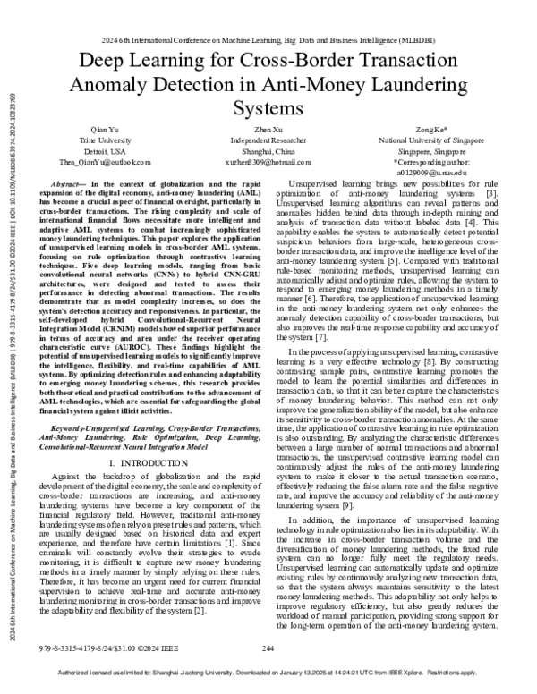 (PDF) Deep Learning for Cross-Border Transaction Anomaly Detection in ...