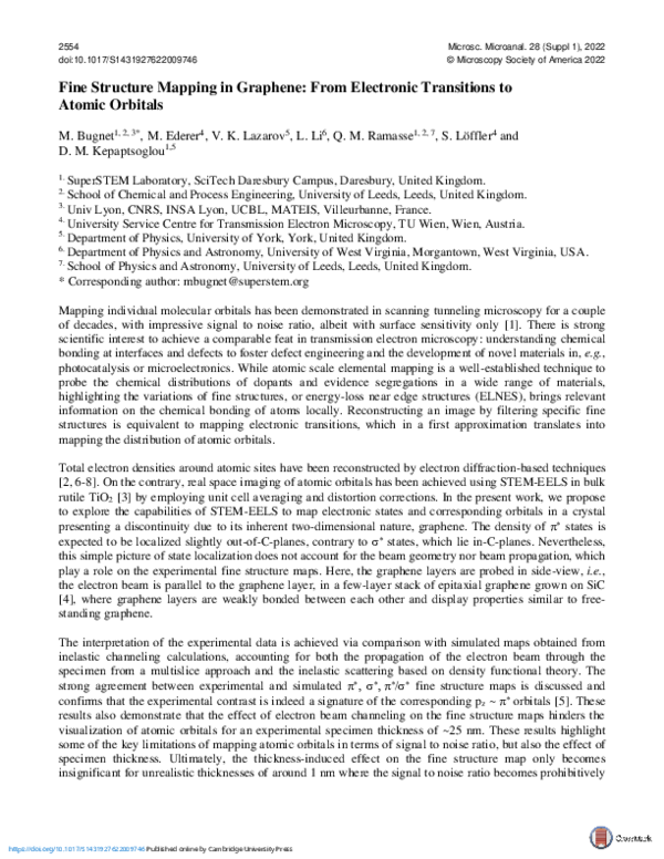 (PDF) Fine Structure Mapping in Graphene: From Electronic Transitions ...