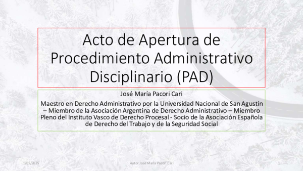 (PDF) ACTO DE APERTURA DE PROCEDIMIENTO ADMINISTRATIVO DISCIPLINARIO - PAD - AUTOR JOSÉ MARÍA ...
