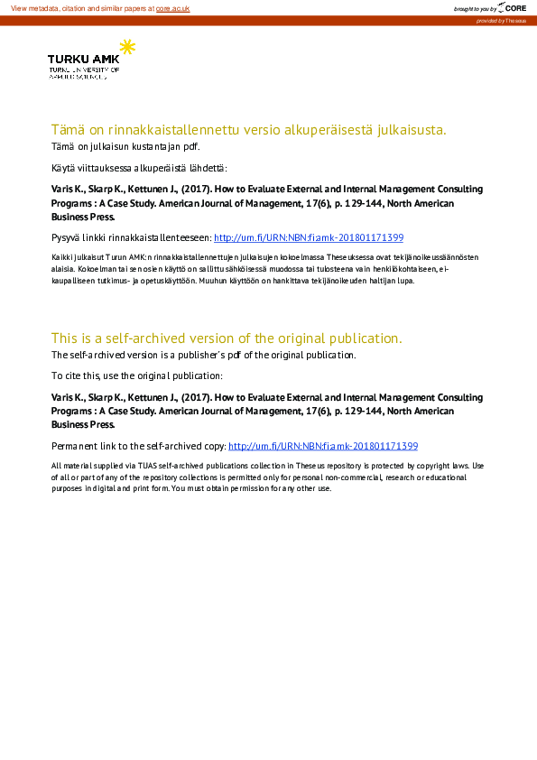 (PDF) How to Evaluate External and Internal Management Consulting ...