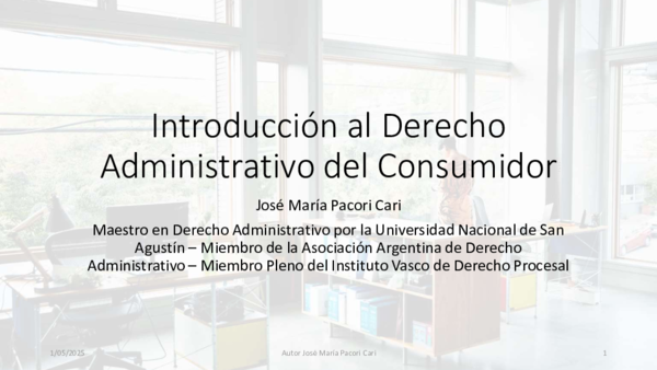 (PDF) INTRODUCCIÓN AL DERECHO ADMINISTRATIVO DEL CONSUMIDOR - AUTOR JOSÉ MARÍA PACORI CARI
