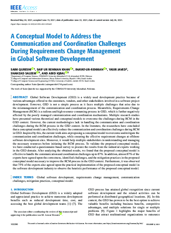 (PDF) A Conceptual Model to Address the Communication and Coordination ...