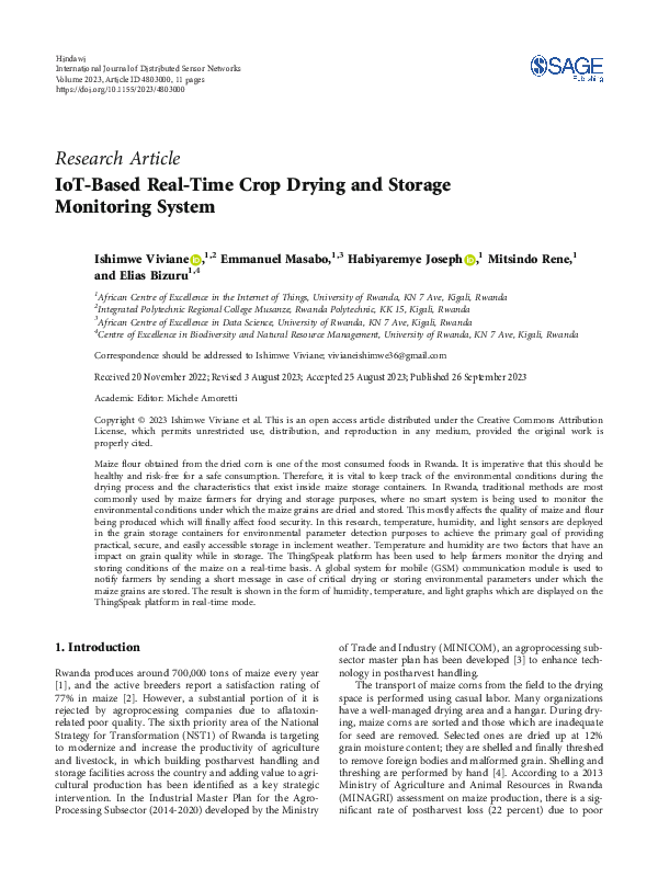 (PDF) IoT-Based Real-Time Crop Drying and Storage Monitoring System