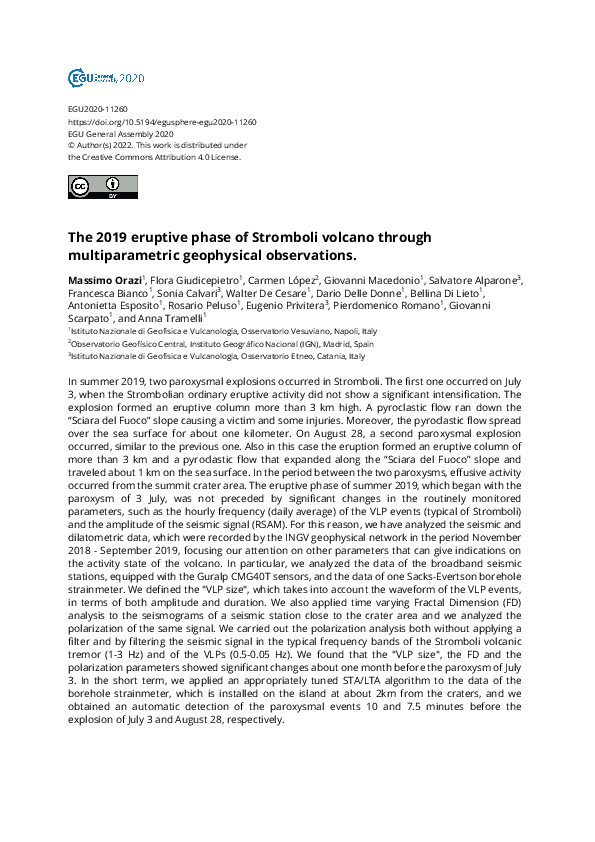 (PDF) The 2019 eruptive phase of Stromboli volcano through ...