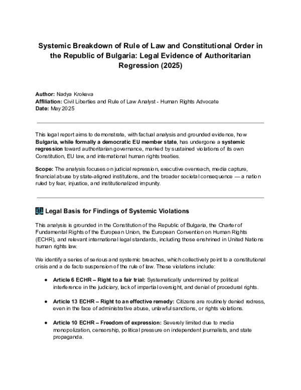 (PDF) Systemic Breakdown of Rule of Law and Constitutional Order in the ...