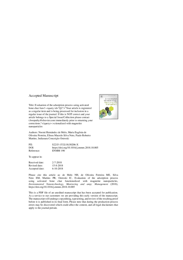 (PDF) Evaluation of the adsorption process using activated bone char ...