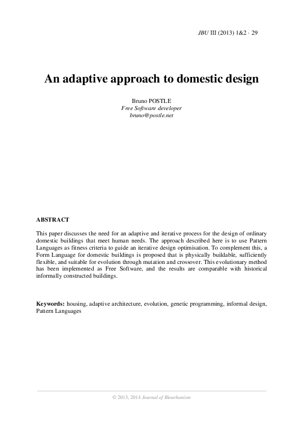 (PDF) An adaptive approach to domestic design