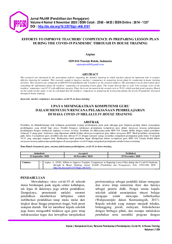 (PDF) Upaya Kepala Sekolah Meningkatkan Kompetensi Guru Dalam Menyusun Rencana Pelaksanaan ...