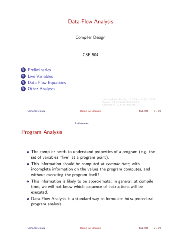 (PDF) Data Flow Analysis