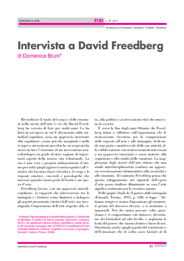 (PDF) Intervista a David Freedberg