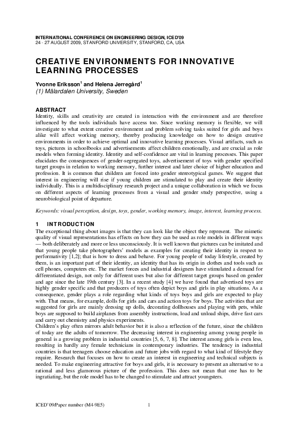 (PDF) Creative Environments for Innovative Learning Processes