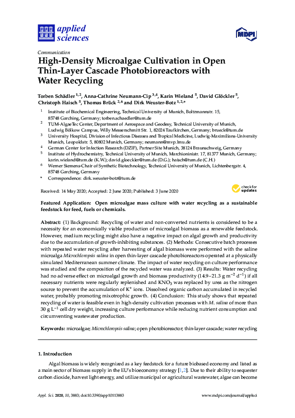 (PDF) High-Density Microalgae Cultivation in Open Thin-Layer Cascade ...