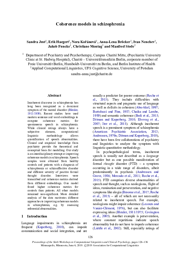 (PDF) Coherence models in schizophrenia