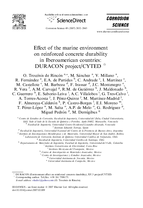 (PDF) Effect of the marine environment on reinforced concrete ...