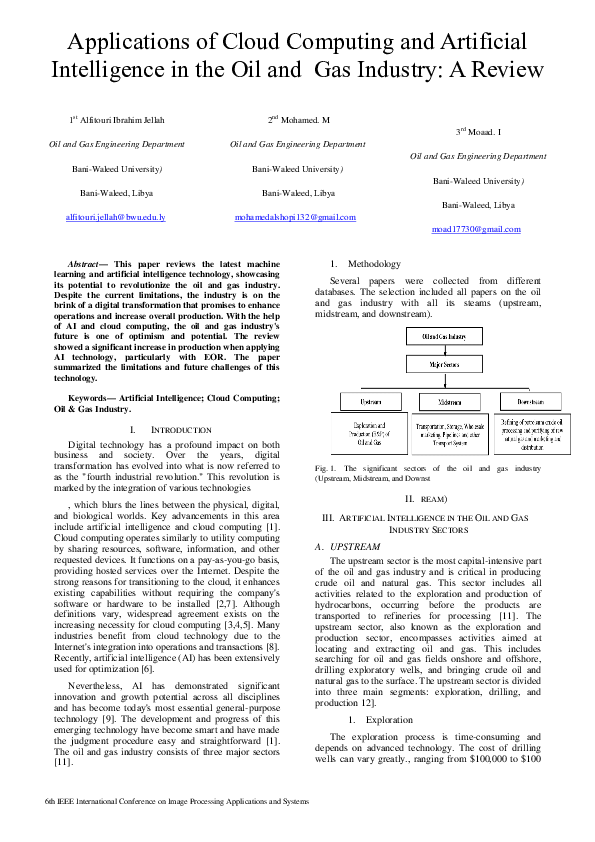 (PDF) Applications of Cloud Computing and Artificial Intelligence in the Oil and Gas Industry: A ...